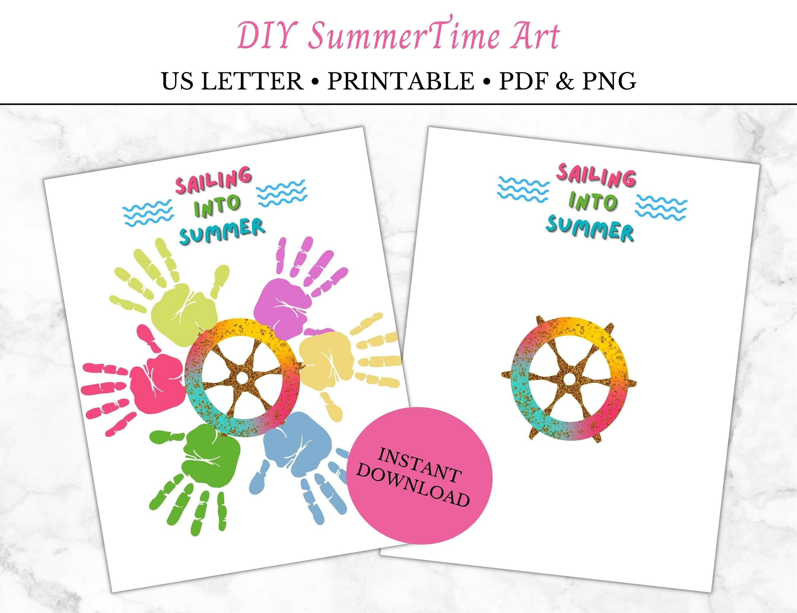 Summertime Handprint Art Bundle, DIY Craft for Kids, Handprint ...