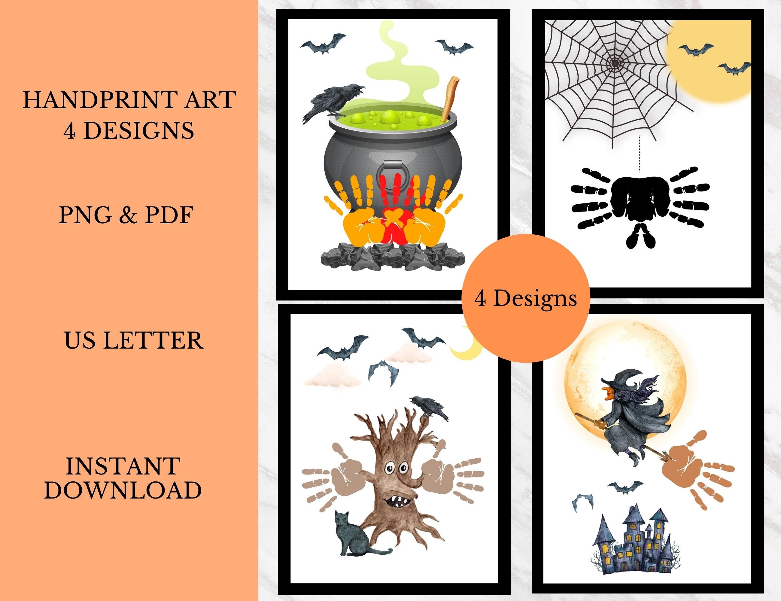 Halloween Handprint DIY Art Halloween Craft for Toddlers - Etsy