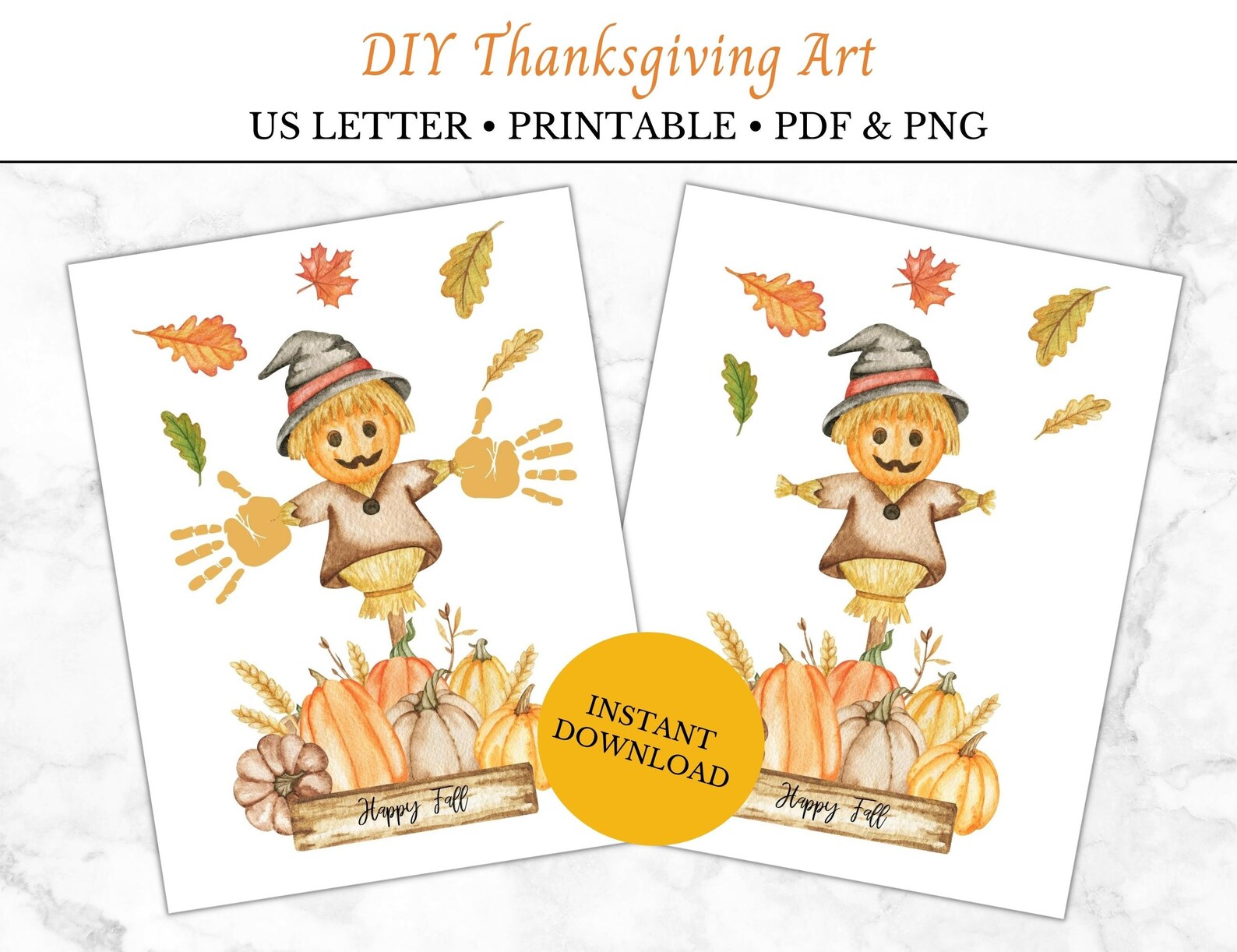 Thanksgiving Handprint DIY Art 5 Designs Fall Handprint Craft - Etsy
