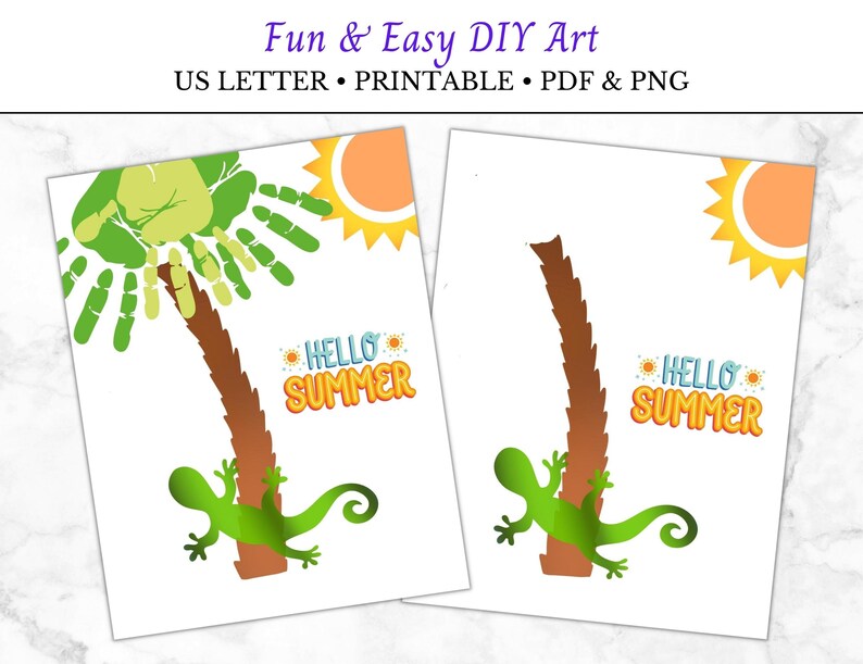 Summer Art Handprint Craft Bundle, Handprint Kit for Toddlers Pre-k ...