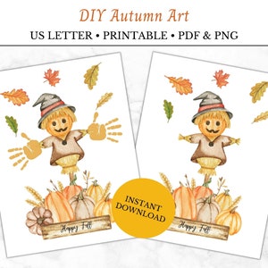 Fall Handprint Craft Bundle, Halloween & Thanksgiving Handprint Kit for ...
