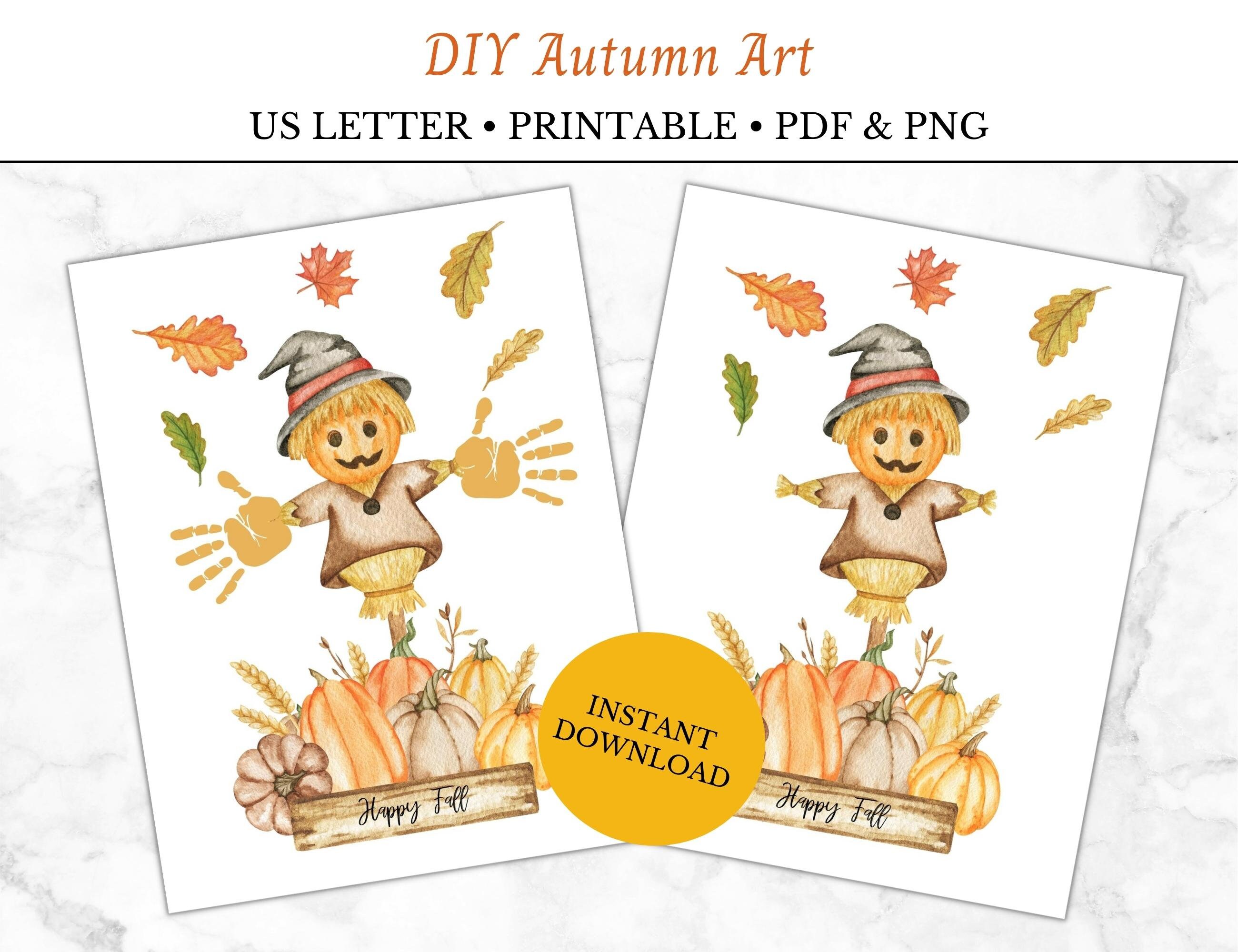 Fall Handprint Craft Bundle, Halloween & Thanksgiving Handprint Kit for ...