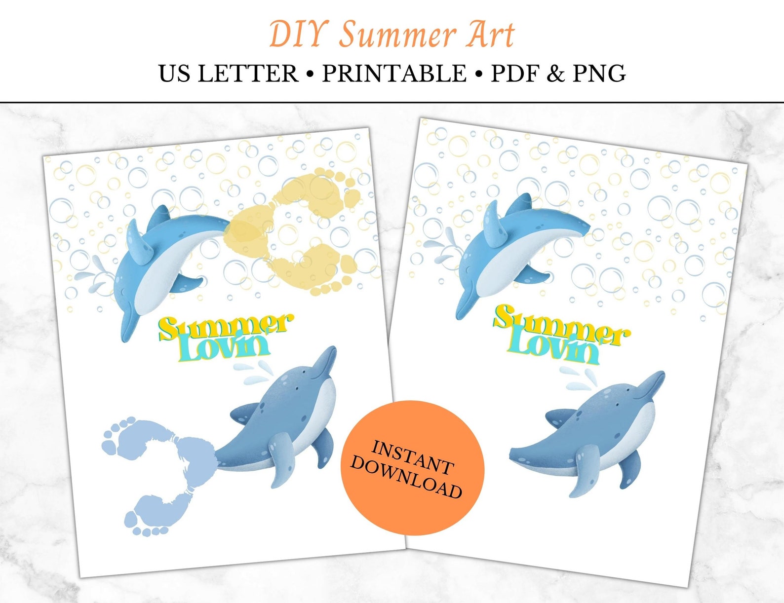 Summer Handprint Art DIY Bundle, Summer Theme Hand & Foot Print Craft ...