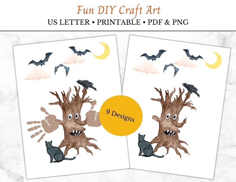Fall Handprint Craft Bundle, Halloween & Thanksgiving Handprint Kit for ...