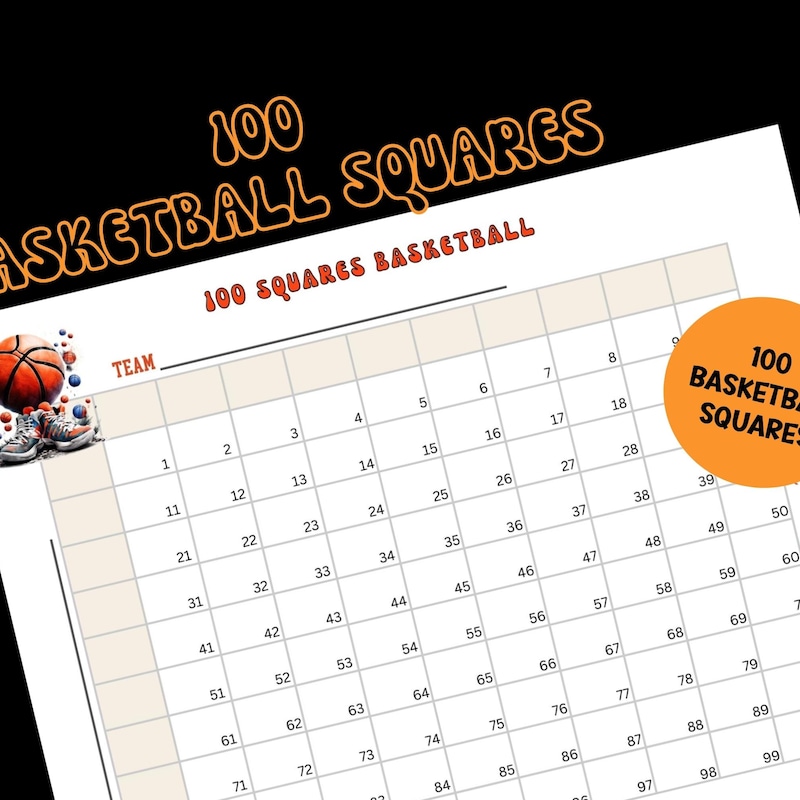 Basketball Pool Squares - Etsy