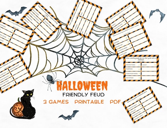Halloween Friendly Feud Game Printable Halloween Trivia Game - Etsy