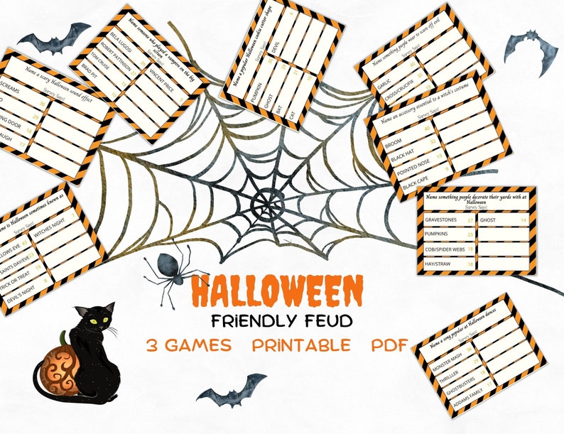 Halloween Friendly Feud Game Printable, Halloween Trivia Game, Family ...