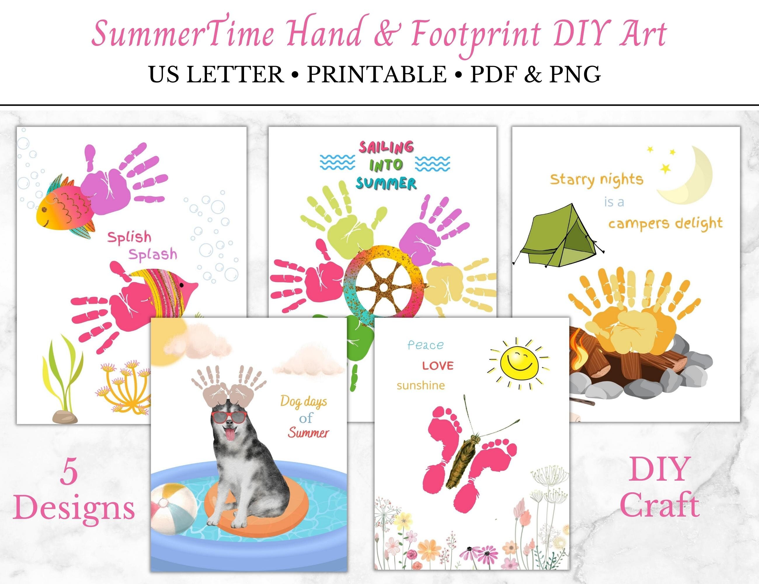 Summertime Handprint Art Bundle, DIY Craft for Kids, Handprint ...