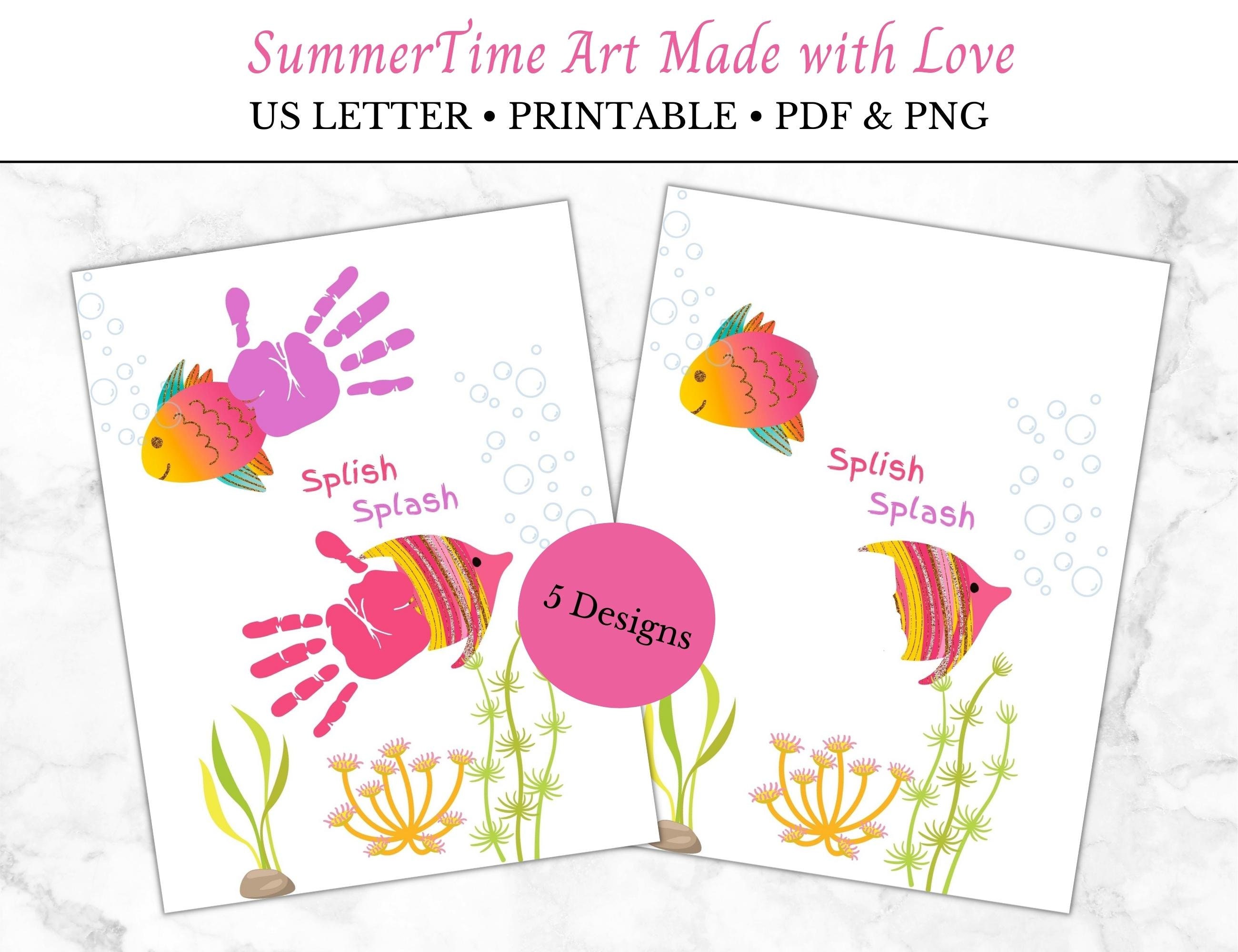 Summertime Handprint Art Bundle, DIY Craft for Kids, Handprint ...