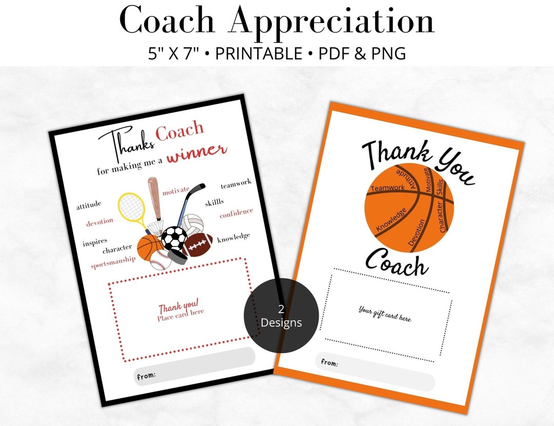 Basketball Appreciation Gift Card Holder for Coach, Printable Gift for ...