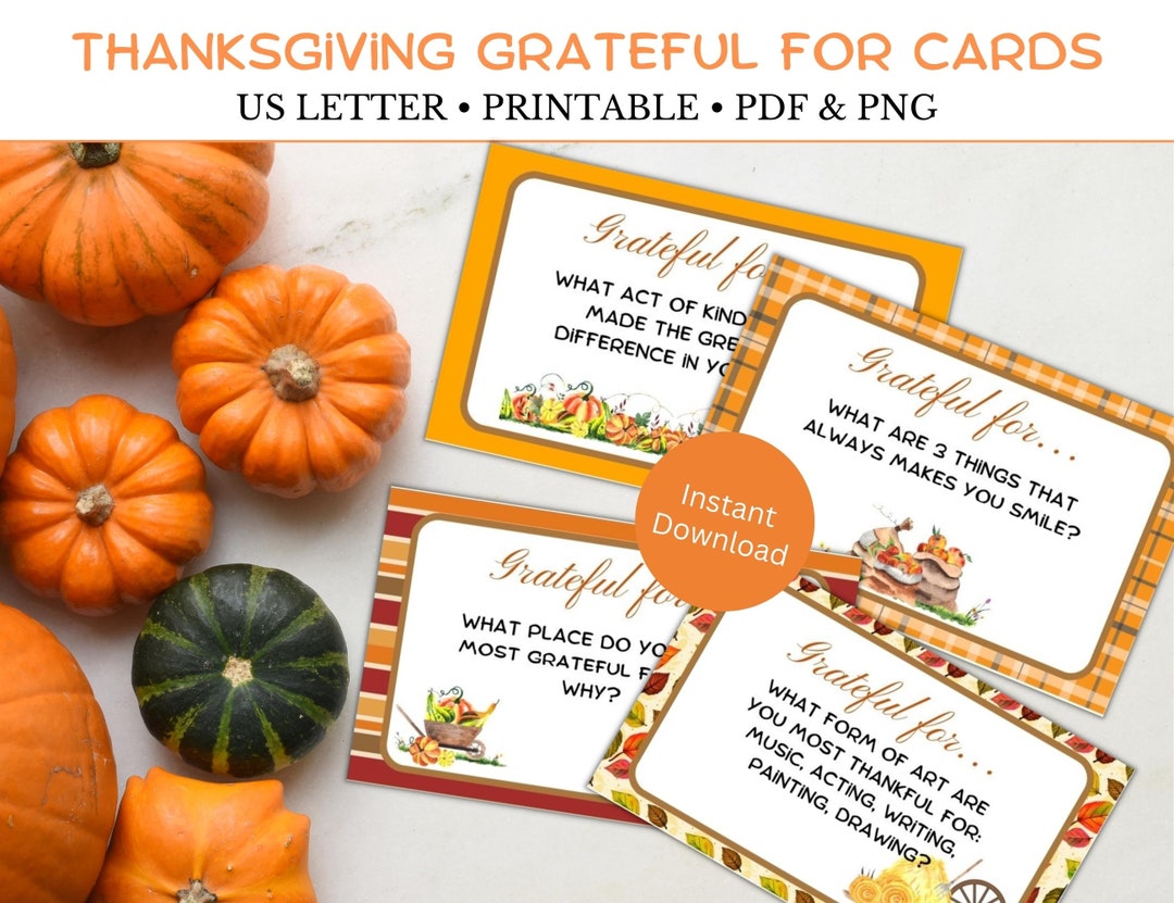 Printable Thanksgiving Game, How to Say Thank You Gratitude Cards ...