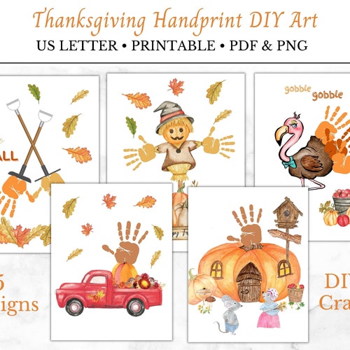 Fall Handprint Art Printable - Etsy