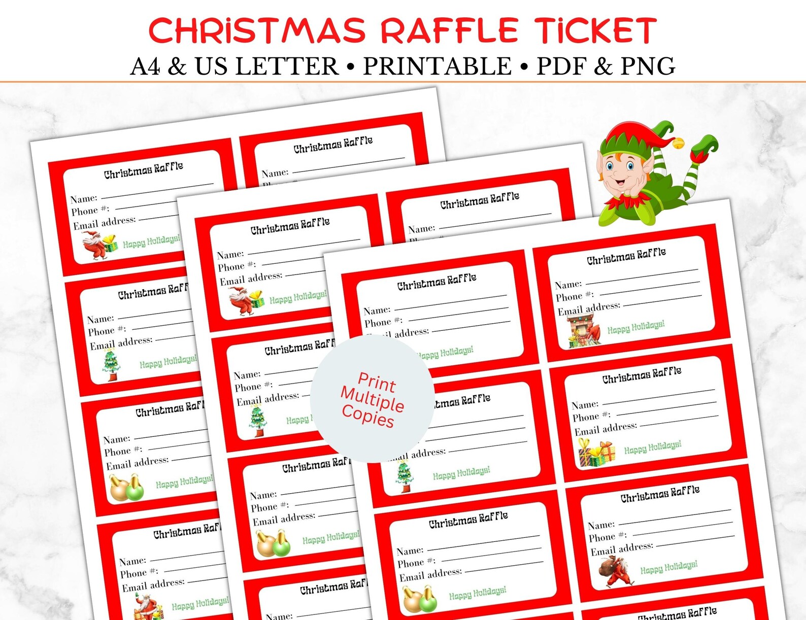 Holiday Party Printable Raffle Tickets: A Festive Way to - Etsy