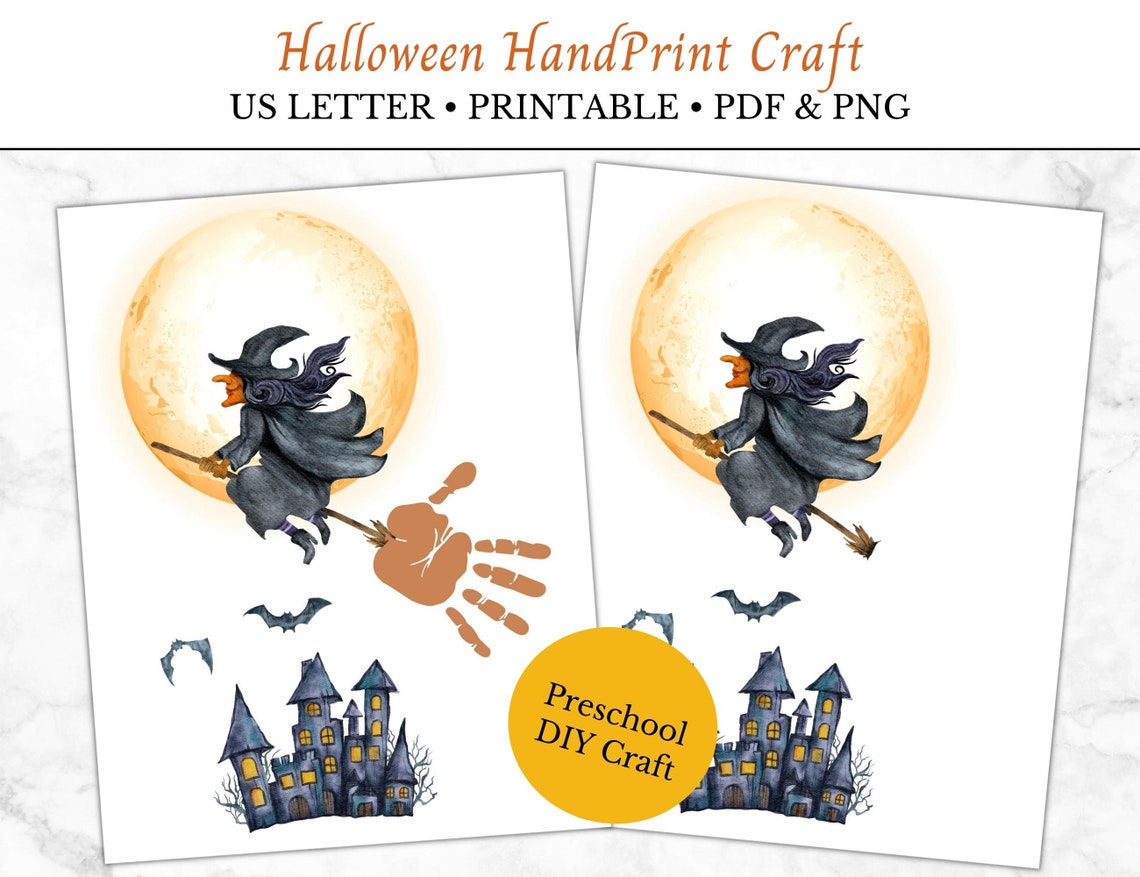 Fall Handprint Craft Bundle, Halloween & Thanksgiving Handprint Kit for ...