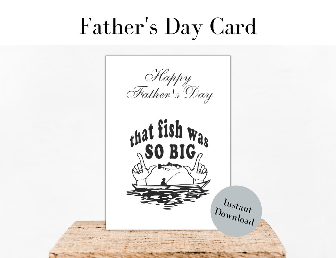 Father's Day Card Printable, Happy Father's Day, Instant Download Card ...