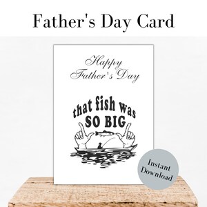 Father's Day Card Printable, Happy Father's Day, Instant Download Card ...