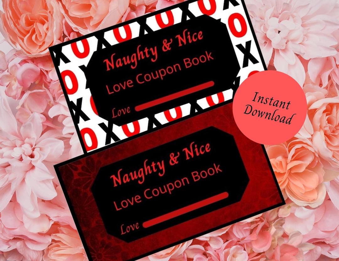 Naughty & Nice Coupon, Love Book Printable, Naughty Coupons for Her ...