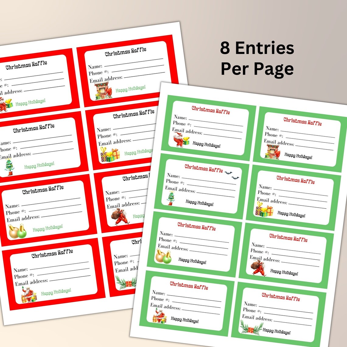 Holiday Party Printable Raffle Tickets: A Festive Way to Celebrate ...