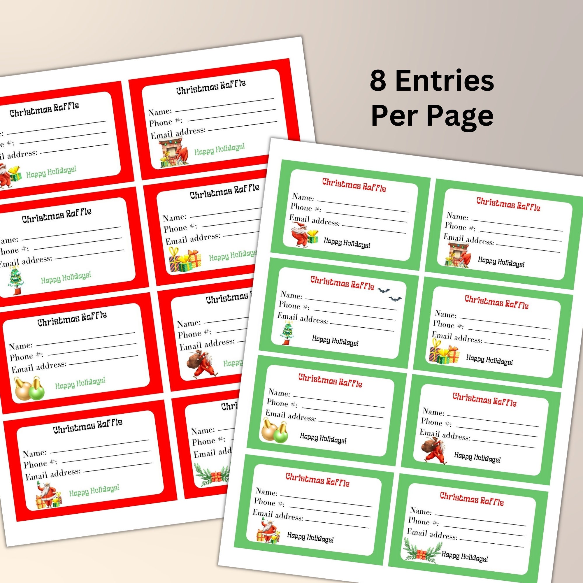 Holiday Party Printable Raffle Tickets: A Festive Way to Celebrate ...