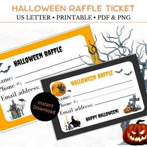 Halloween Raffle Ticket Printable Raffle Ticket Halloween - Etsy