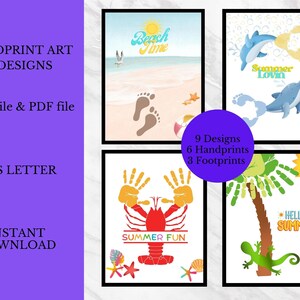 Summer Art Handprint Craft Bundle, Handprint Kit for Toddlers Pre-k ...