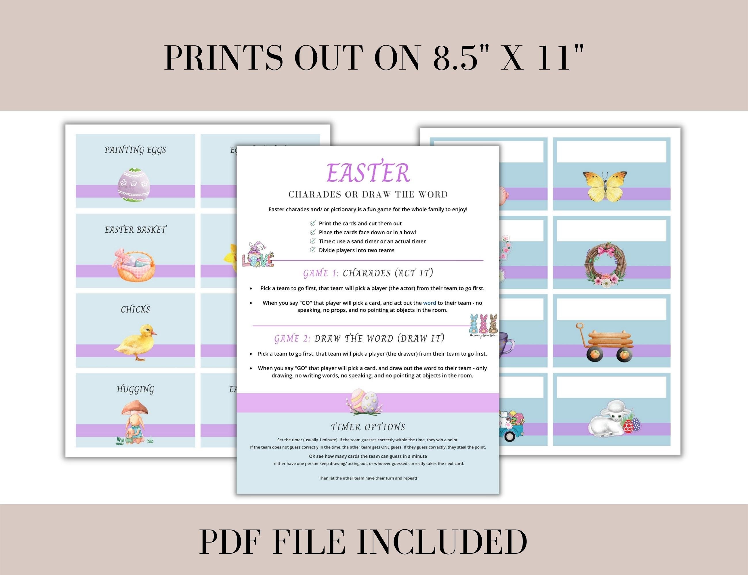 Easter Charade Printable Game - Etsy