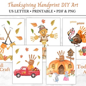 Fall Handprint Craft Bundle, Halloween & Thanksgiving Handprint Kit for ...