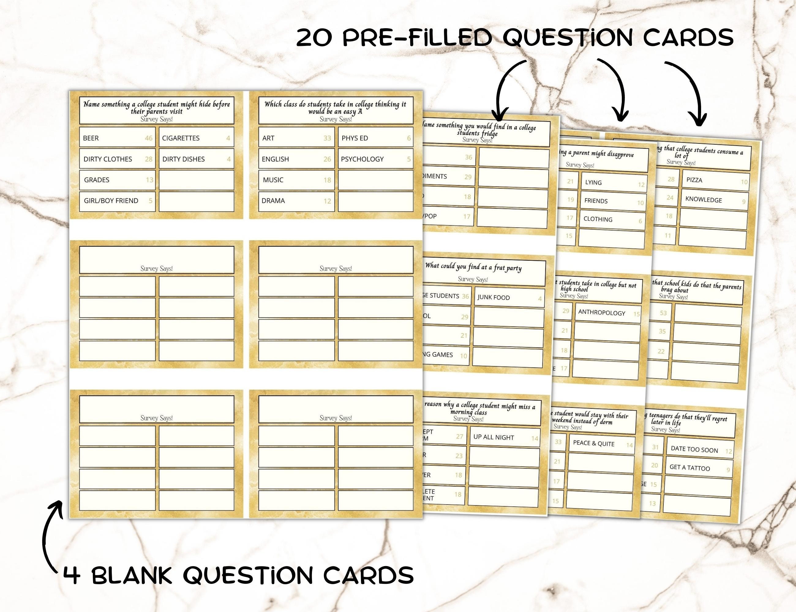 Graduation Friendly Feud Game Printable, Friendly Feud Trivia, Grad ...