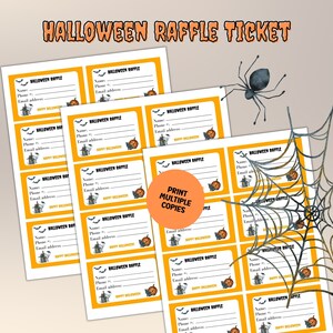 Halloween Raffle Ticket, Printable Raffle Ticket, Halloween Party ...