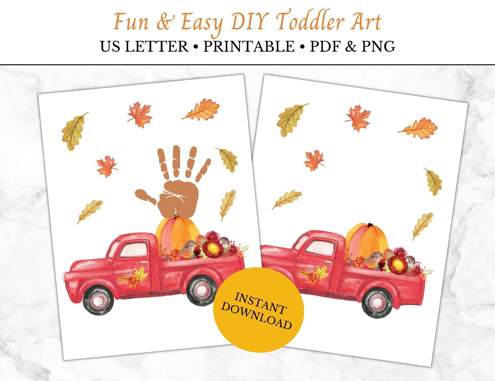 Thanksgiving Handprint DIY Art 5 Designs Fall Handprint Craft - Etsy