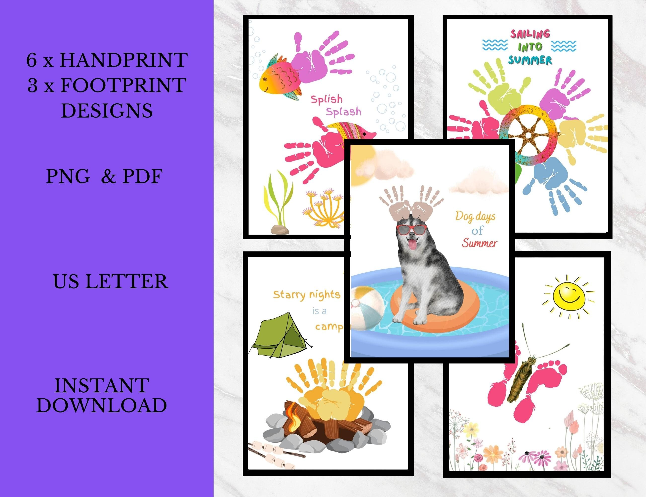 Summer Art Handprint Craft Bundle, Handprint Kit for Toddlers Pre-k ...