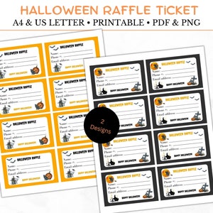Halloween Raffle Ticket Printable Raffle Ticket Halloween - Etsy