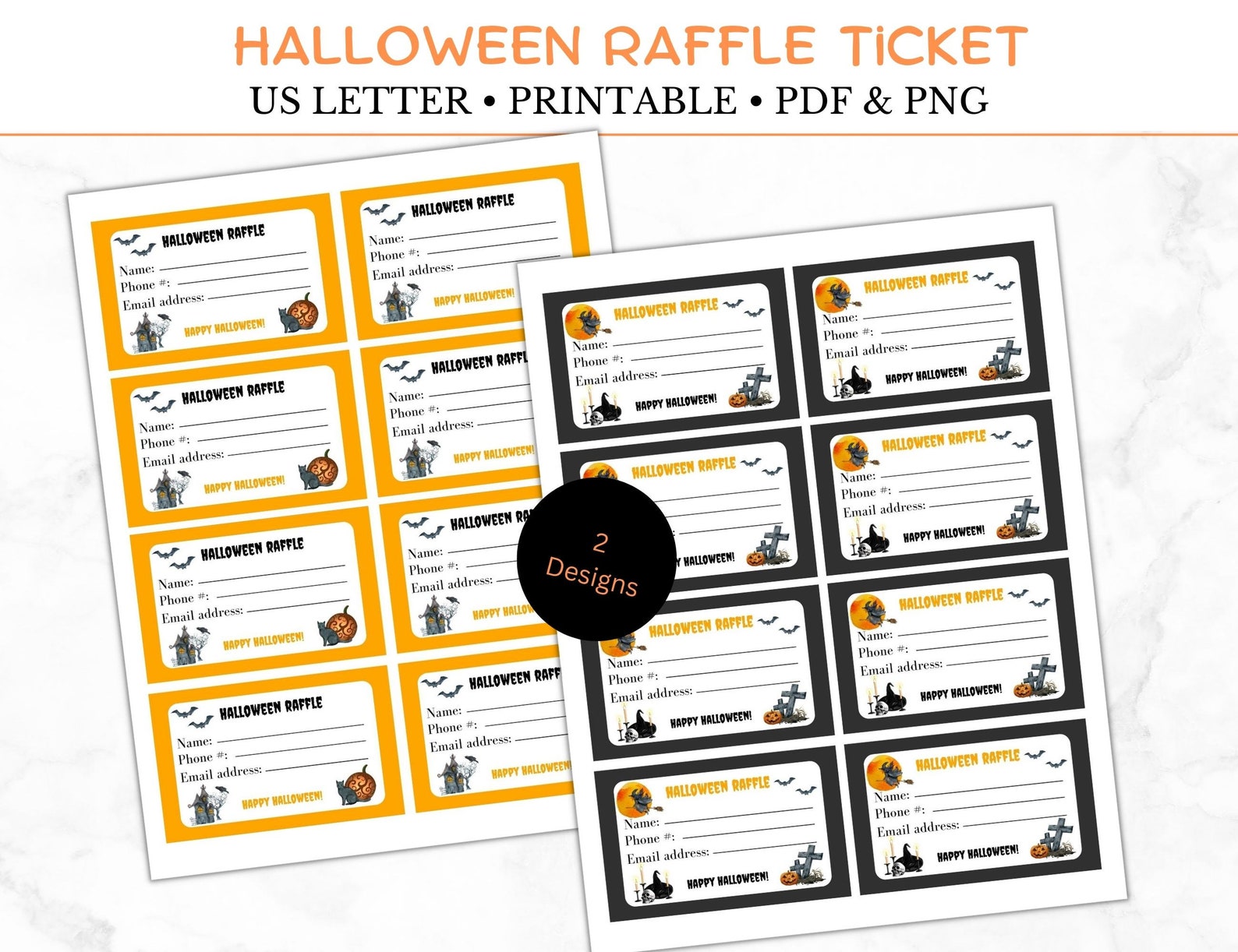 Halloween Raffle Ticket Printable Raffle Ticket Halloween - Etsy