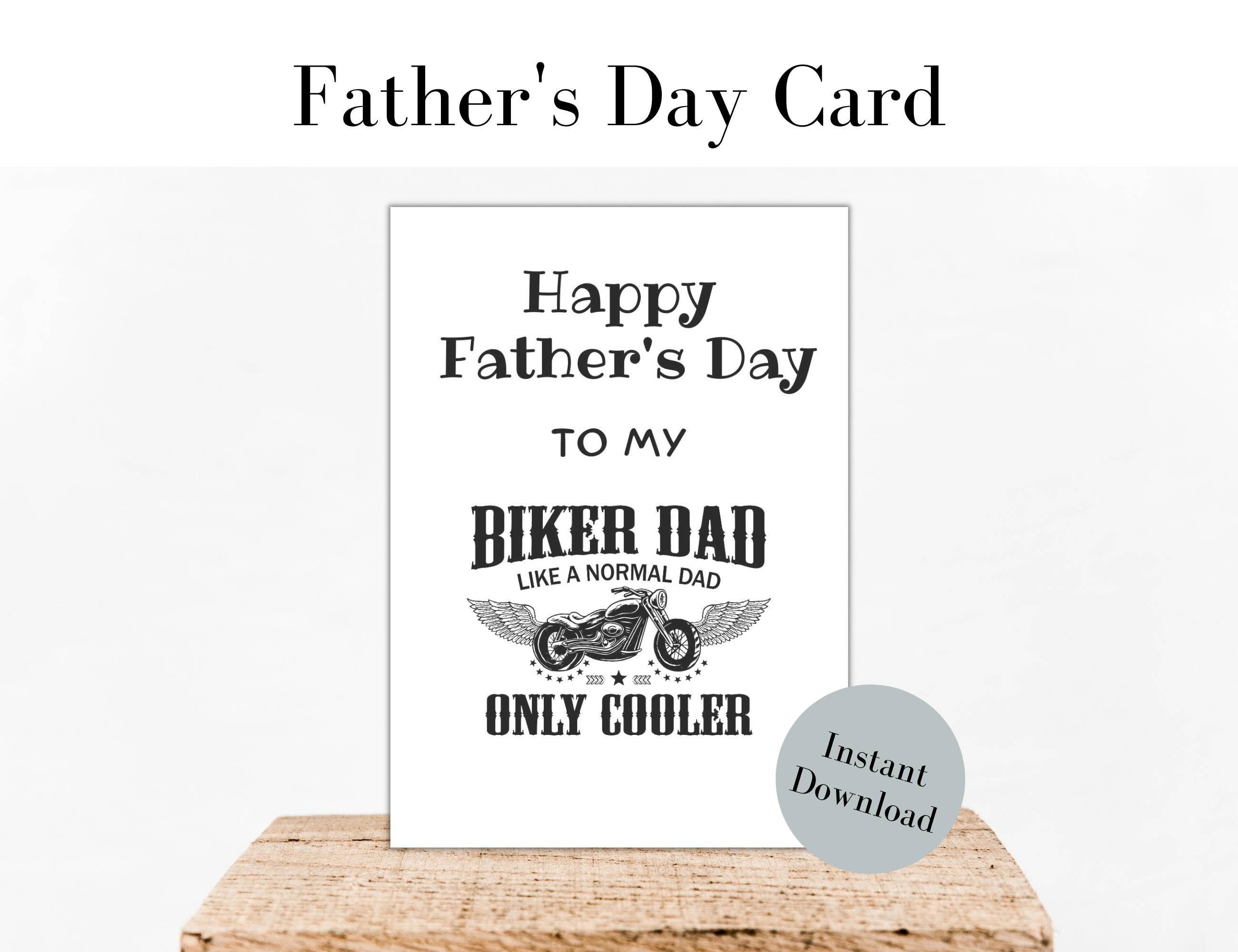 Father's Day Card Printable, Instant Download, Card for Dad, Motorcycle ...