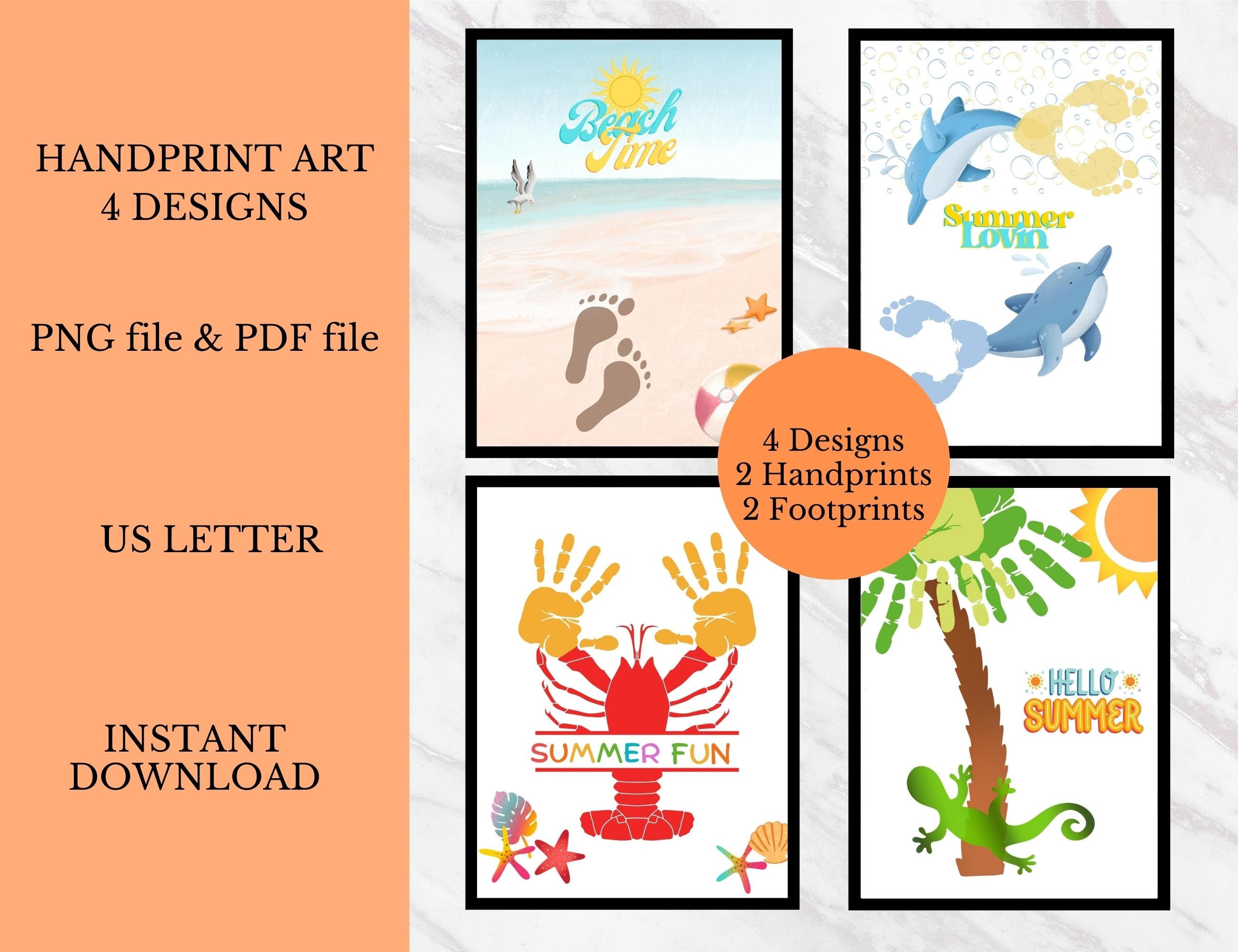 Summer Handprint Art DIY Bundle Summer Theme Hand & Foot - Etsy