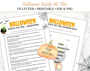 Halloween Printable, Kid's Halloween Printable, Riddle Me This ...
