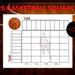 Basketball 25 Squares Game NCAA Basketball Squares Grid Printable March ...