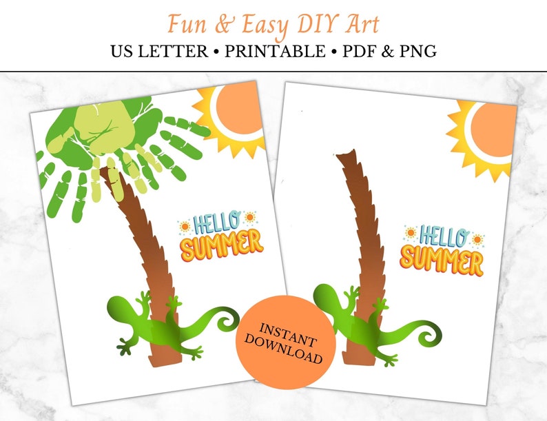 Summer Handprint Art DIY Bundle, Summer Theme Hand & Foot Print Craft ...