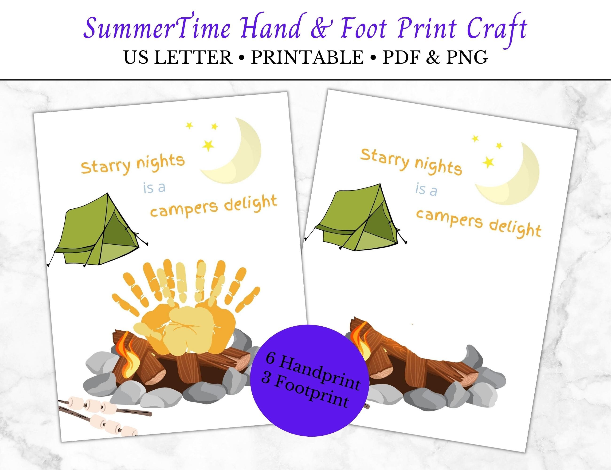 Summer Art Handprint Craft Bundle, Handprint Kit for Toddlers Pre-k ...