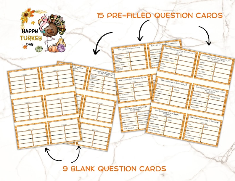 Thanksgiving Friendly Feud Game Printable Thanksgiving Trivia - Etsy