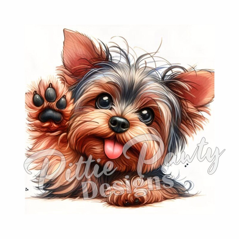 Yorkie Peeking Svg - Etsy