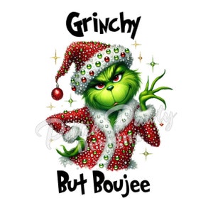 PNG Digital Download - Boujee Christmas Bling Rhinestone Santa Green ...