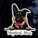 German Shepherd Sticker - Peeking German Shepherd Mom Vibrant Color ...