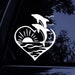 Dolphin Decal - Playful Dolphins Decal - Dolphins Inside Heart Decal ...