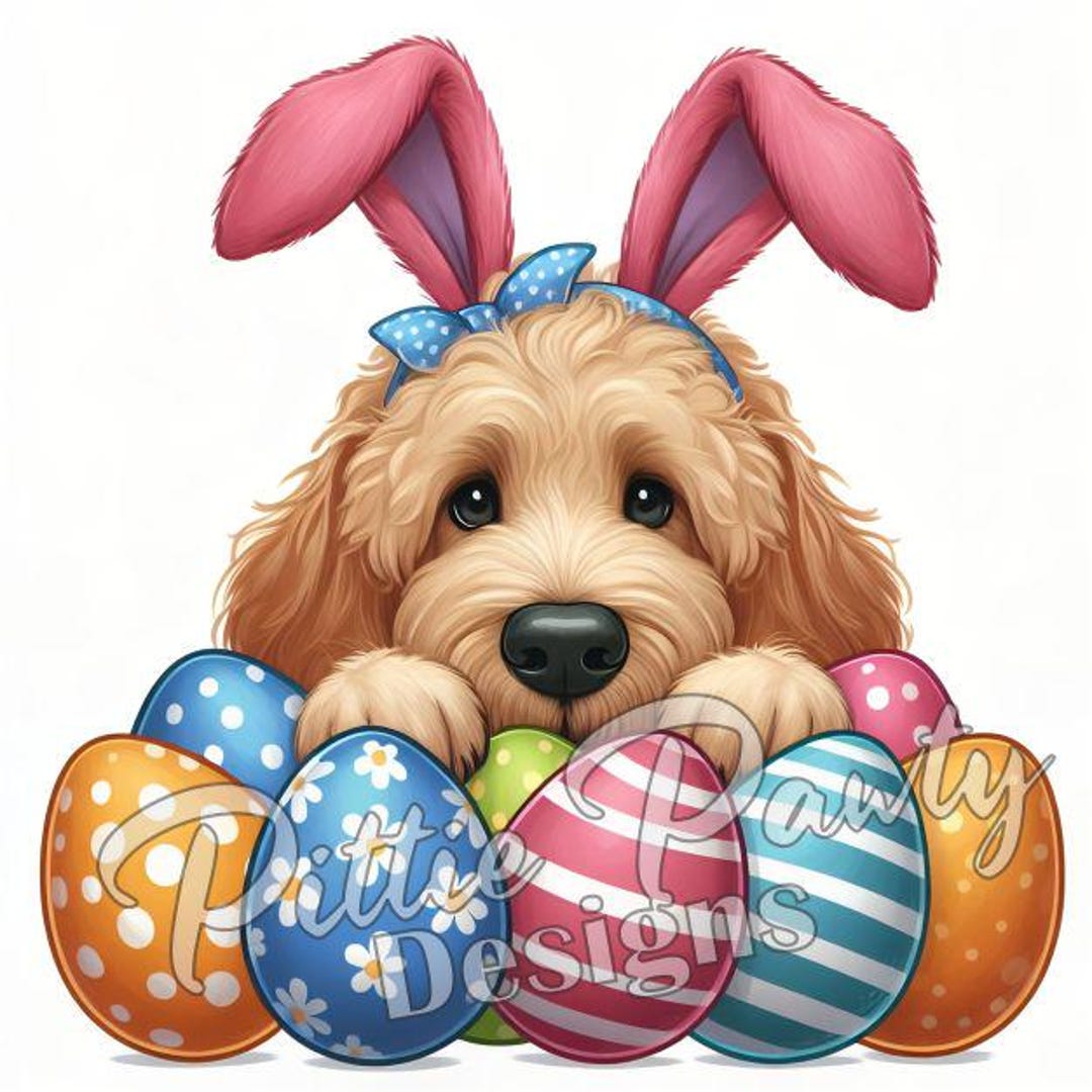 Goldendoodle PNG Digital Download - Peeking Easter Goldendoodle Dog ...