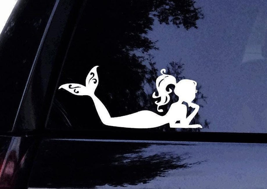 Mermaid Decal - Pretty Mermaid Decal Sticker - Beach Girl Vinyl Car ...