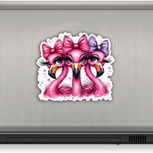 Flamingo Sticker - Flocking Fabulous Flamingo Trio Decal Sticker ...