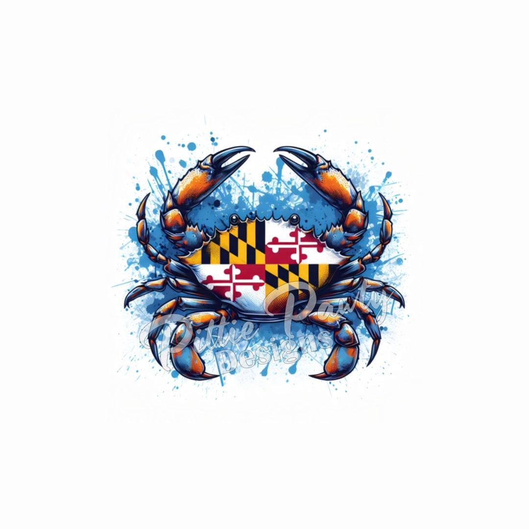 Blue Crab PNG Digital Download - Maryland Blue Crab Splatter - Maryland ...