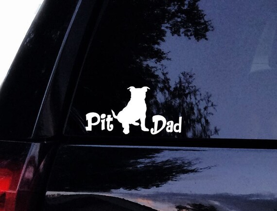 Sitting Pitbull Silhouette PIT DAD Pit Bull Dog Sticker - Etsy