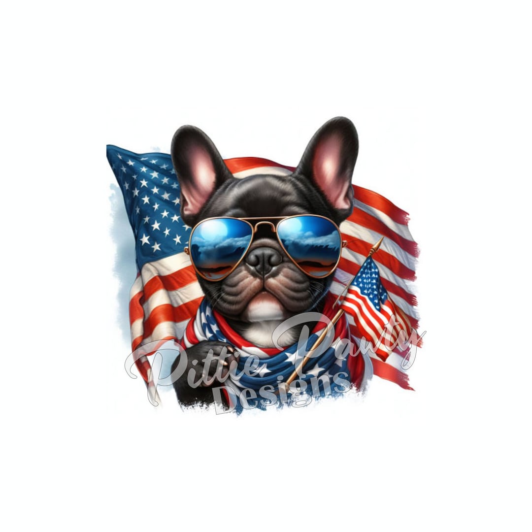 PNG Digital Download - Patriotic French Bulldog - PNG Frenchie Bull Dog ...